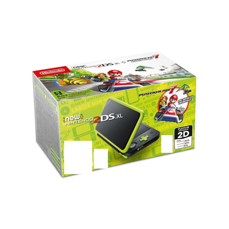 Nintendo New 2DS XL + Mario Kart 7, New Nintendo 2DS XL, Negro, Verde ...