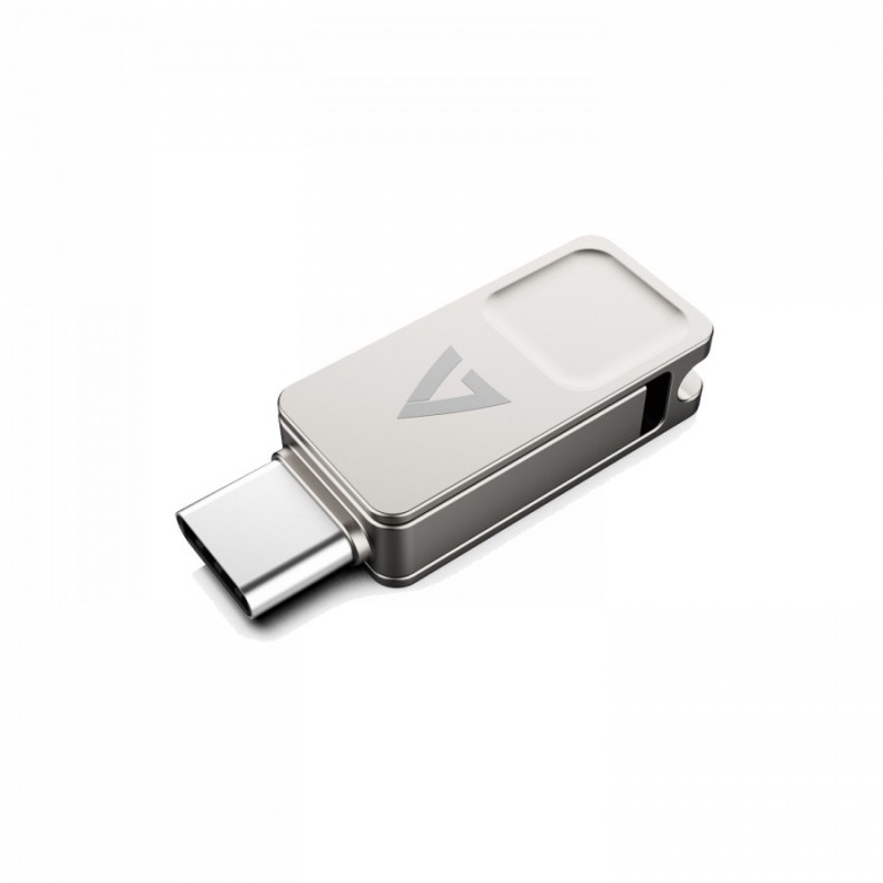V7 VF3128GTC 128GB - USB Type-A / USB Type-C - Plata