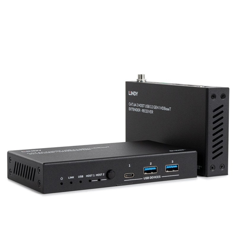 Lindy 43421 ampliador de red Transmisor y receptor de red Negro